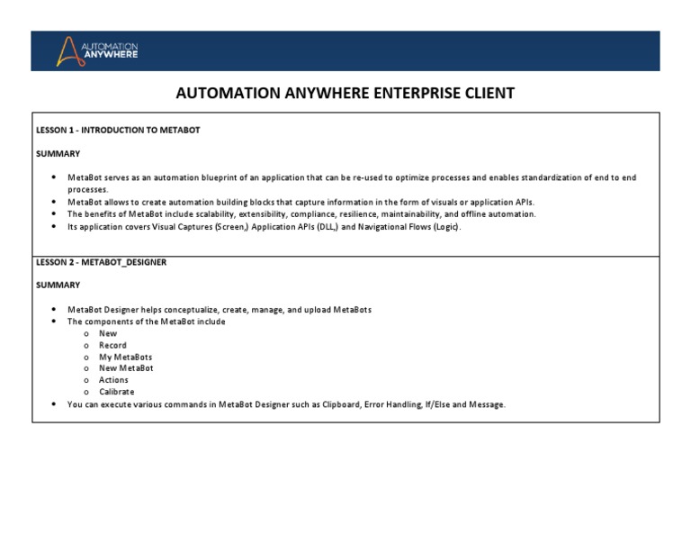 Introduction to MetaBot in Automation | PDF | Automation | Information ...