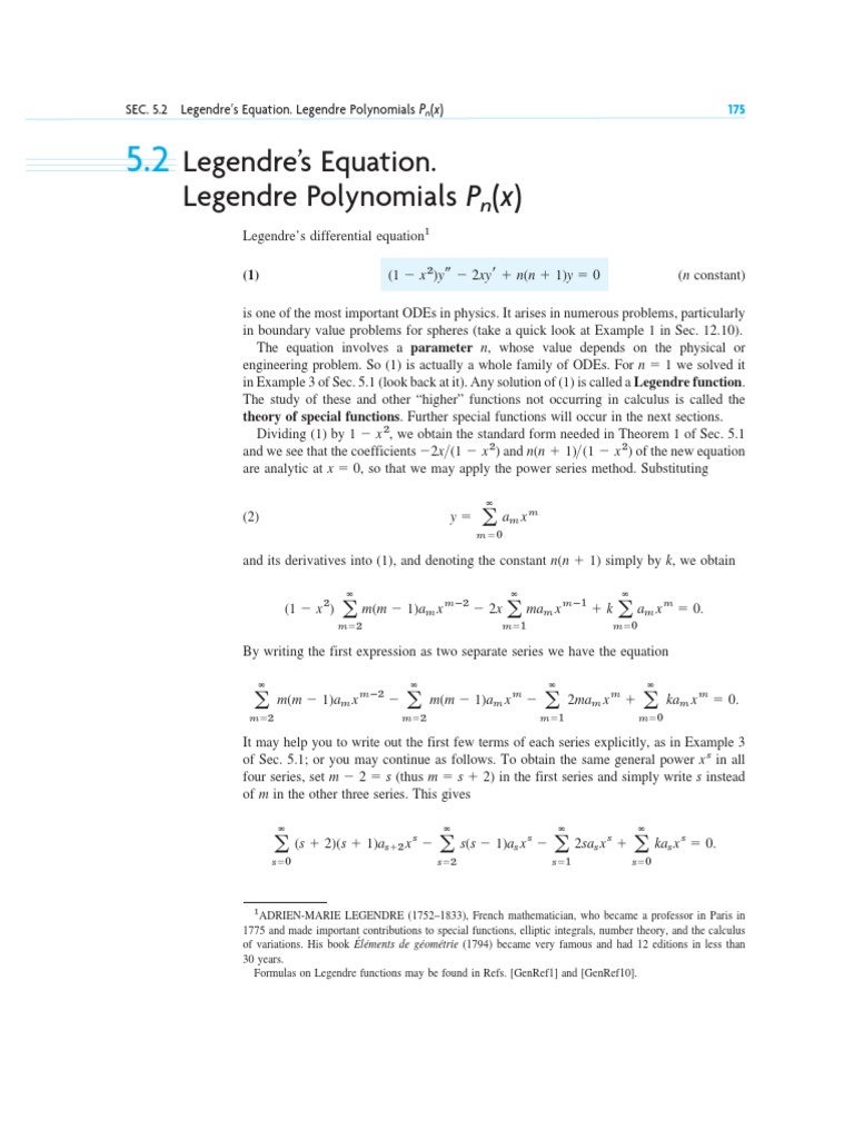 Ecuacion de Legendre | PDF | Ordinary Differential Equation | Polynomial