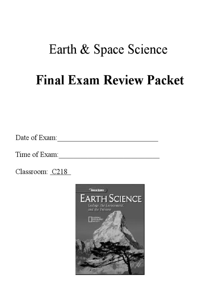 Earth Science Final Exam Review Packet | PDF | Atmosphere Of Earth ...