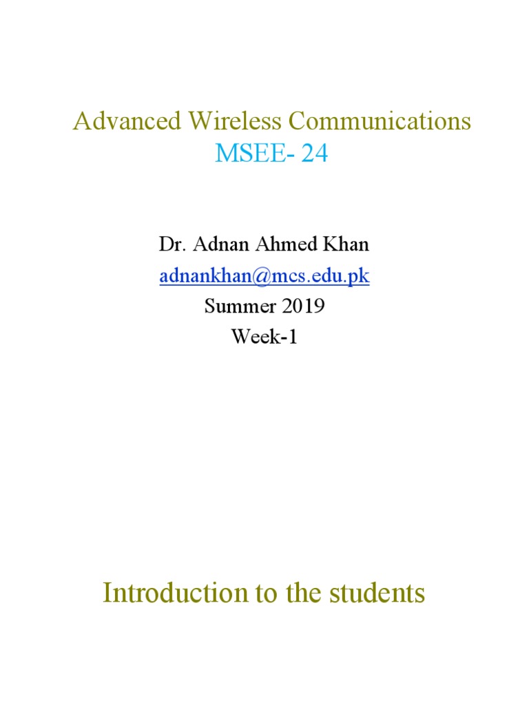 Advance Wireless Communication | PDF | High Speed Packet Access ...
