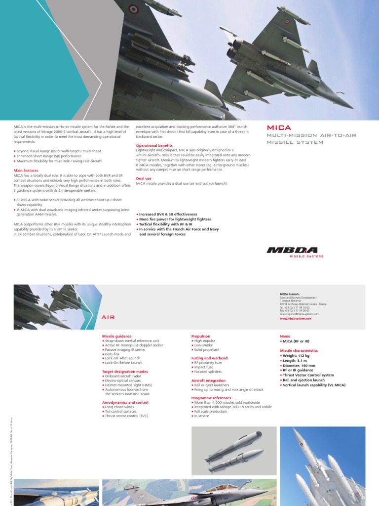 MICA | PDF | Fighter Aircraft | Missile