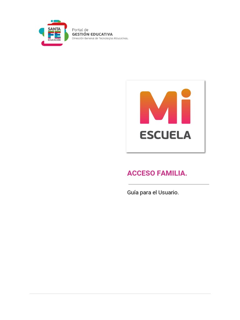 Guía de Acceso para Familias en Mi Escuela | PDF | Point and Click ...