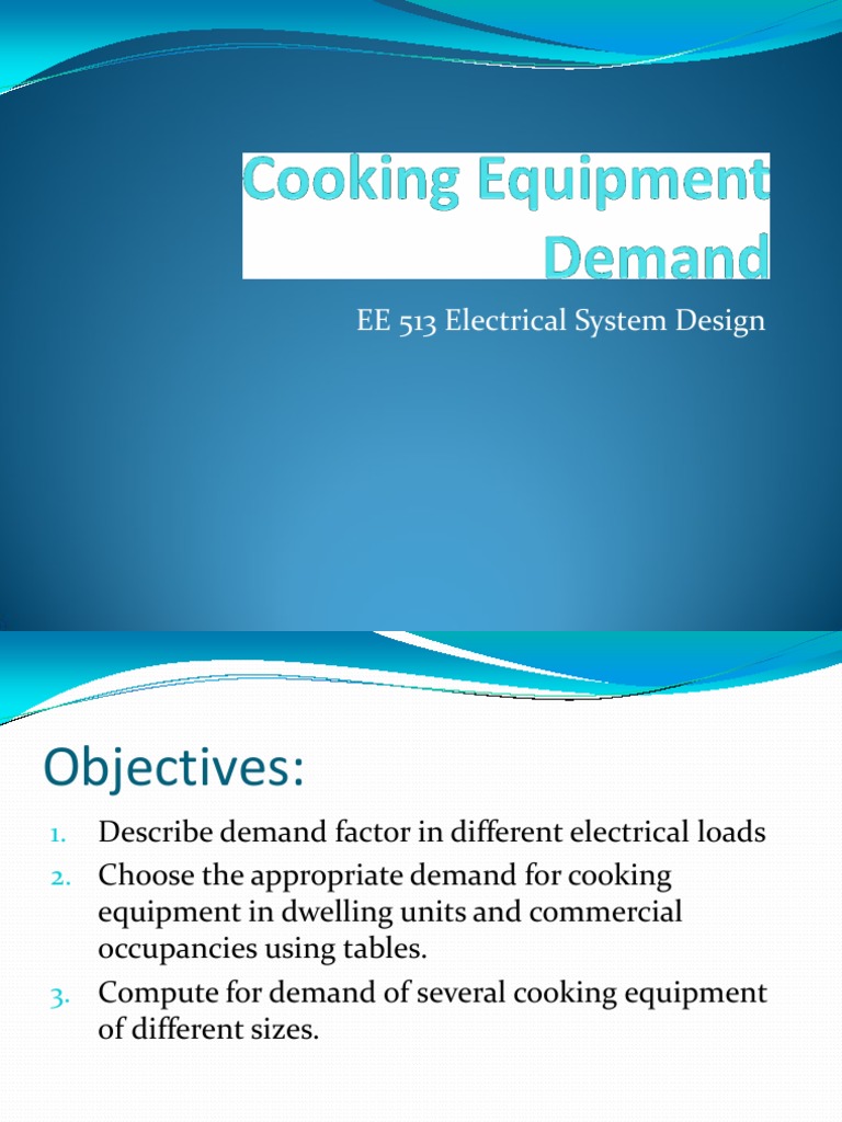 9 Cooking Equipment Demand PDF | PDF | Home Appliance | Watt