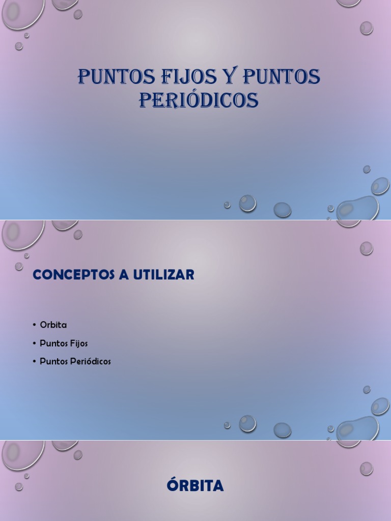 Puntos Fijos y Puntos Periódicos | PDF | Atractor | Análisis matemático