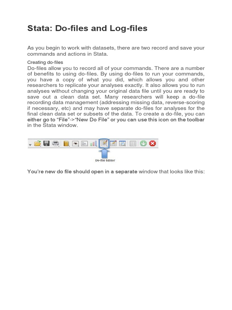 Stata: Do-Files and Log-Files | PDF | Computer File | Icon (Computing)