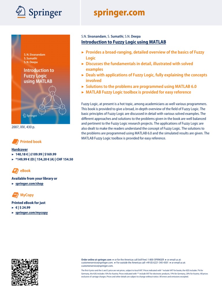Introduction To Fuzzy Logic Using MATLAB: Printed Book | PDF | E Books ...