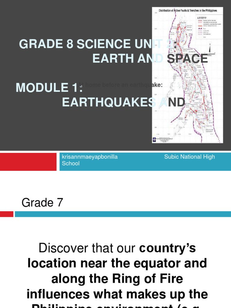 Grade 8 Science Unit 2 Earth and Earthquakes A:: Space | PDF ...