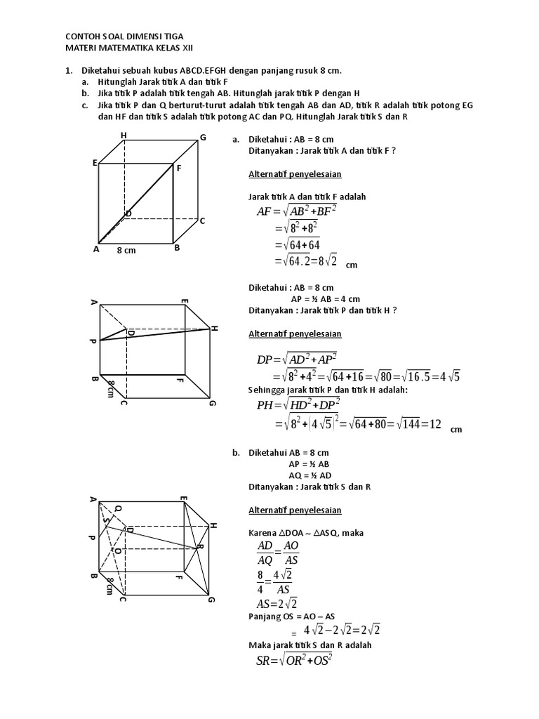 Contoh Soal Dimensi Tiga | PDF