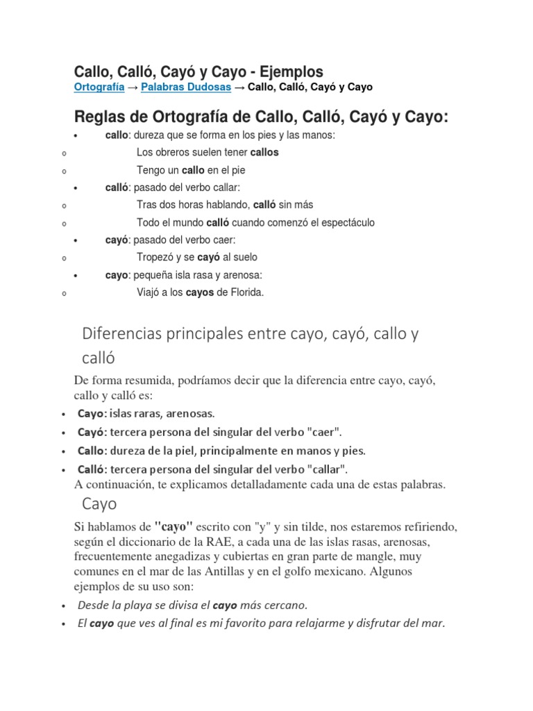 Callo | PDF | Verbo | Lingüística
