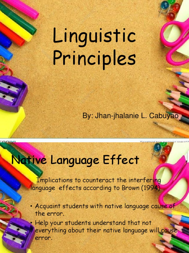 Linguistic Principles | PDF