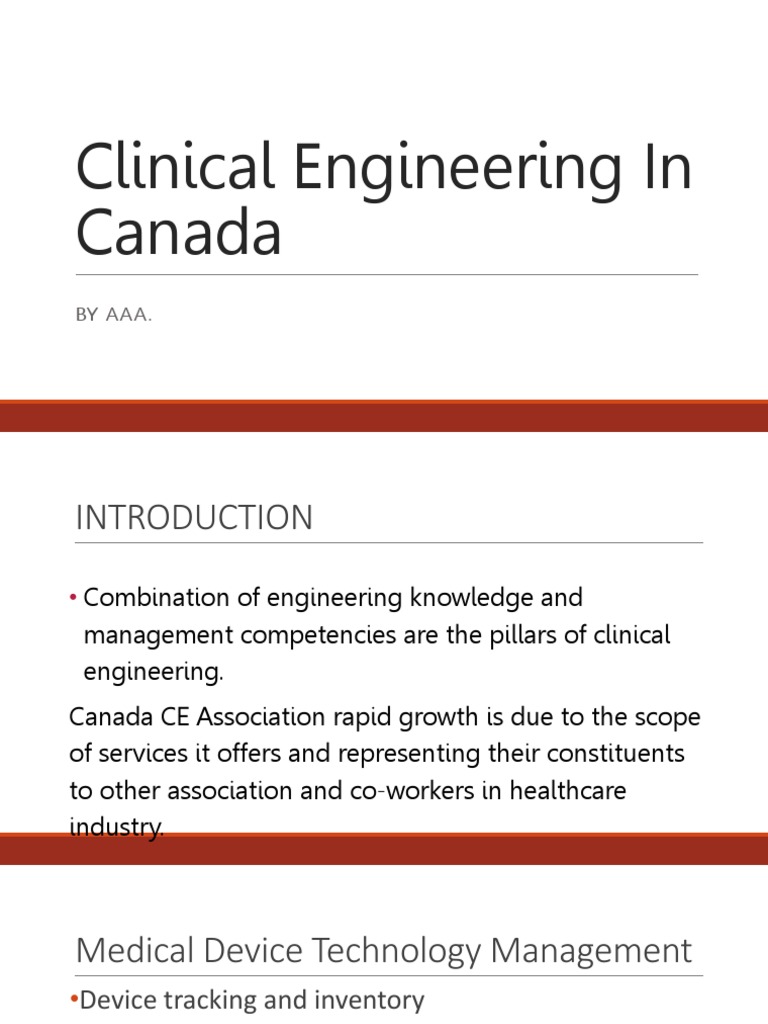 Clinical Engineering in Canada: by Aaa | PDF | Biomedical Engineering ...