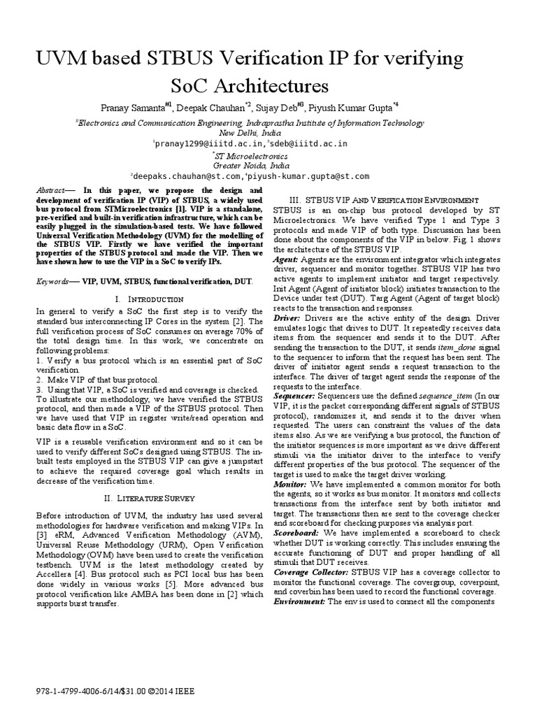 Uvm Based Stbus Verification Ip For Verifying Soc Architectures | PDF ...