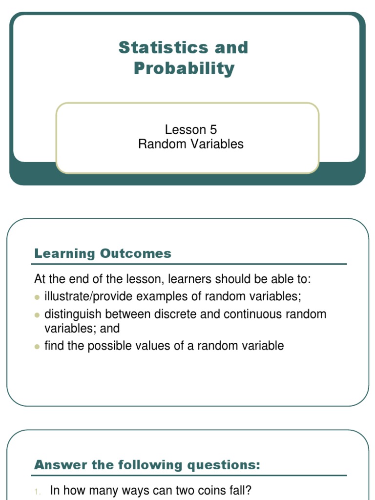 Understanding Random Variables in Statistics | PDF
