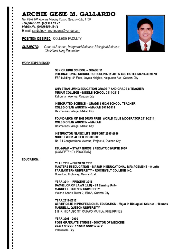 Archie Resume 2019 | PDF | Academia
