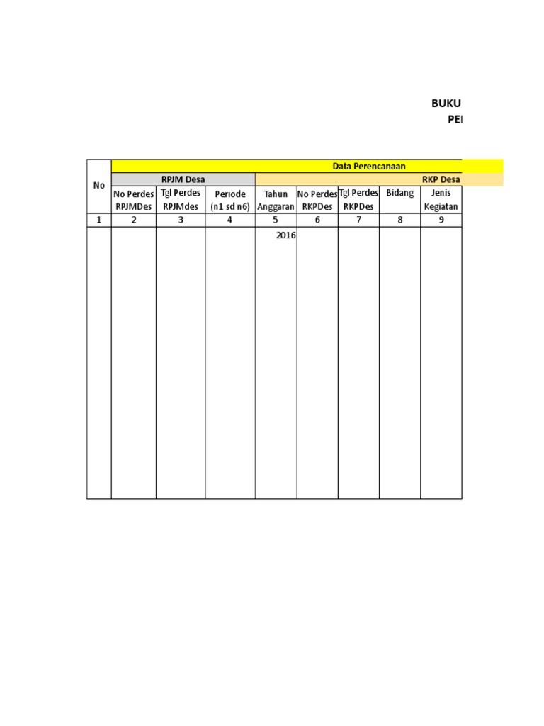 Format Buku Inventaris Aset Desa | PDF