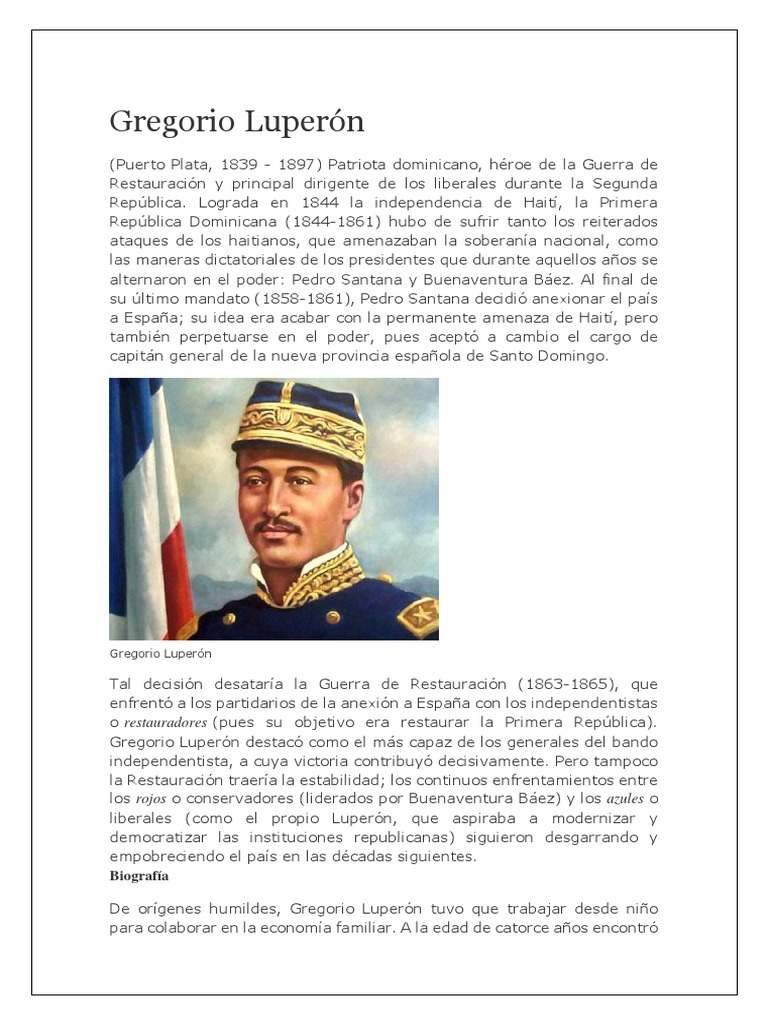 Biografia de Gregorio Luperon | PDF | Gobierno | Política (general)