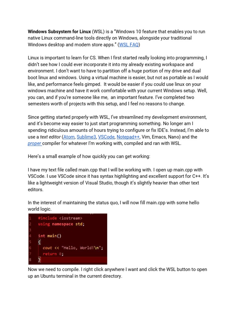 WSL Guide PDF | PDF | Integrated Development Environment | Software ...