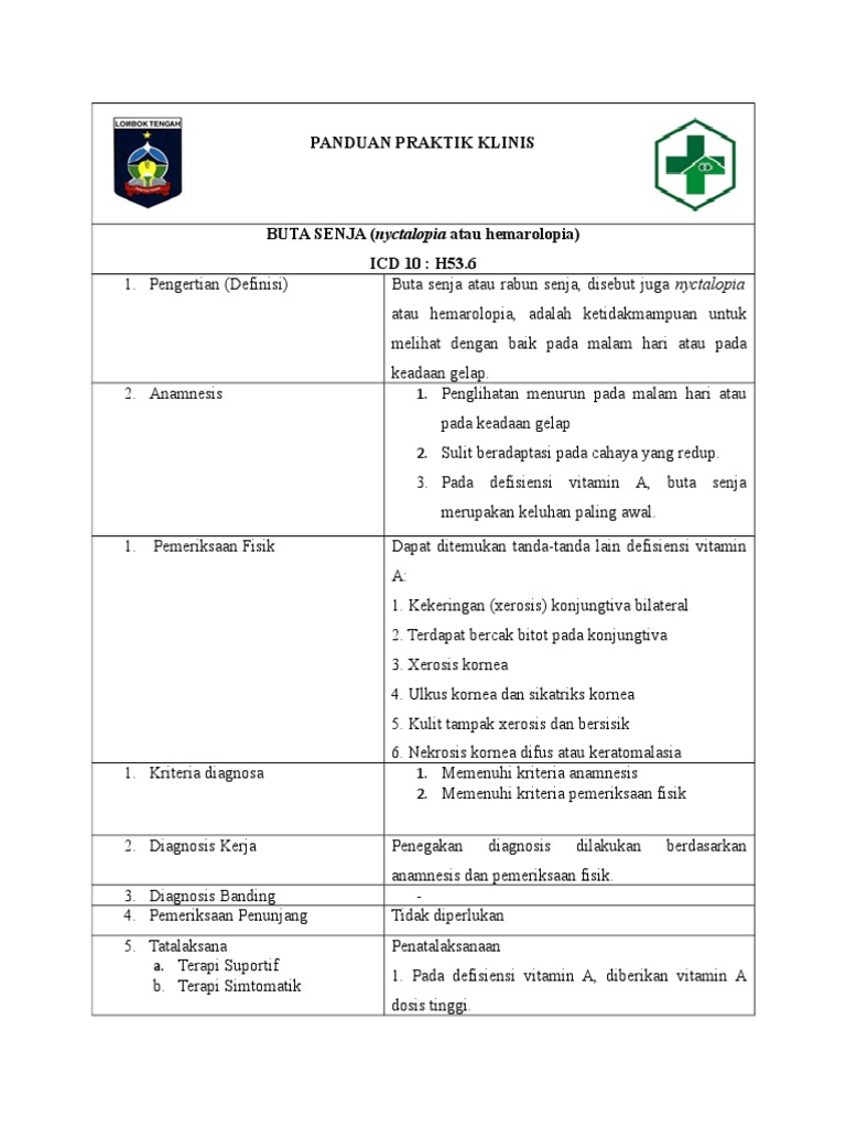 Buta Senja Hemarolopia | PDF