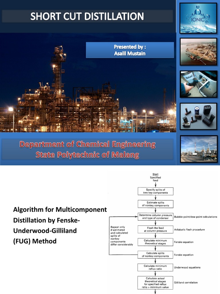 Optimal Design of a Multicomponent Distillation Column Using FUG Method: A Case Study on ...