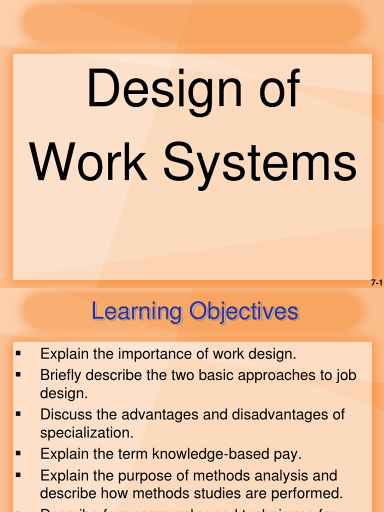 Lecture On Design of Work System | PDF | Employment | Business