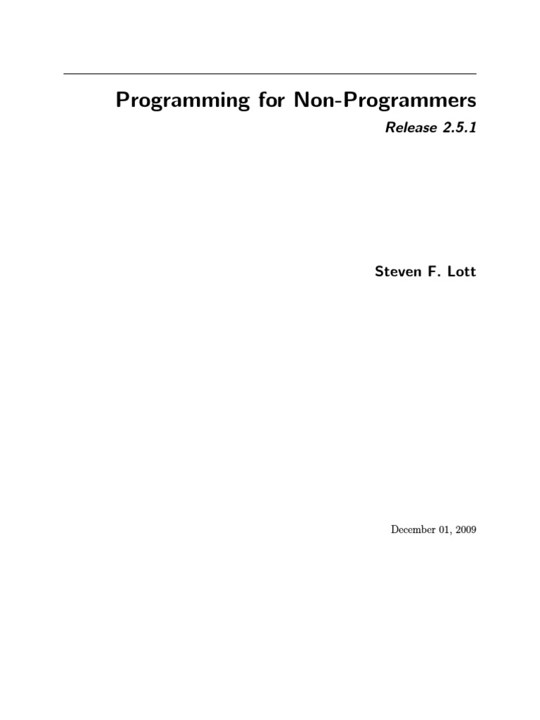 ProgrammingforNon Programmers | PDF | Modular Programming | Programming ...
