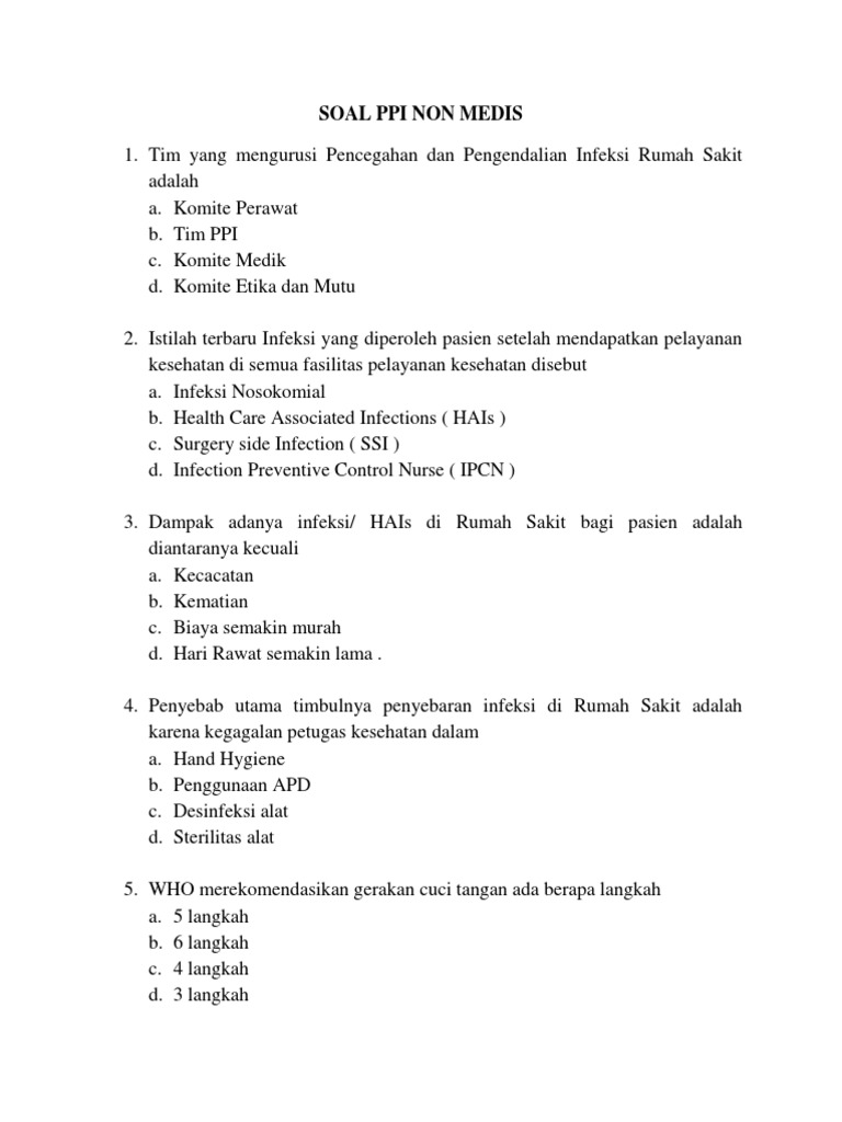 Soal Ppi Non Medis | PDF | Pengembangan Diri | Kesehatan Holistik
