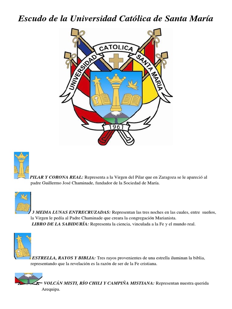 Escudo de La Universidad Católica de Santa María | PDF | Iglesia ...