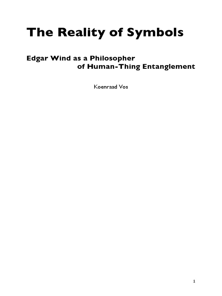 Thesis - The Reality of Symbols | PDF | Immanuel Kant | Martin Heidegger