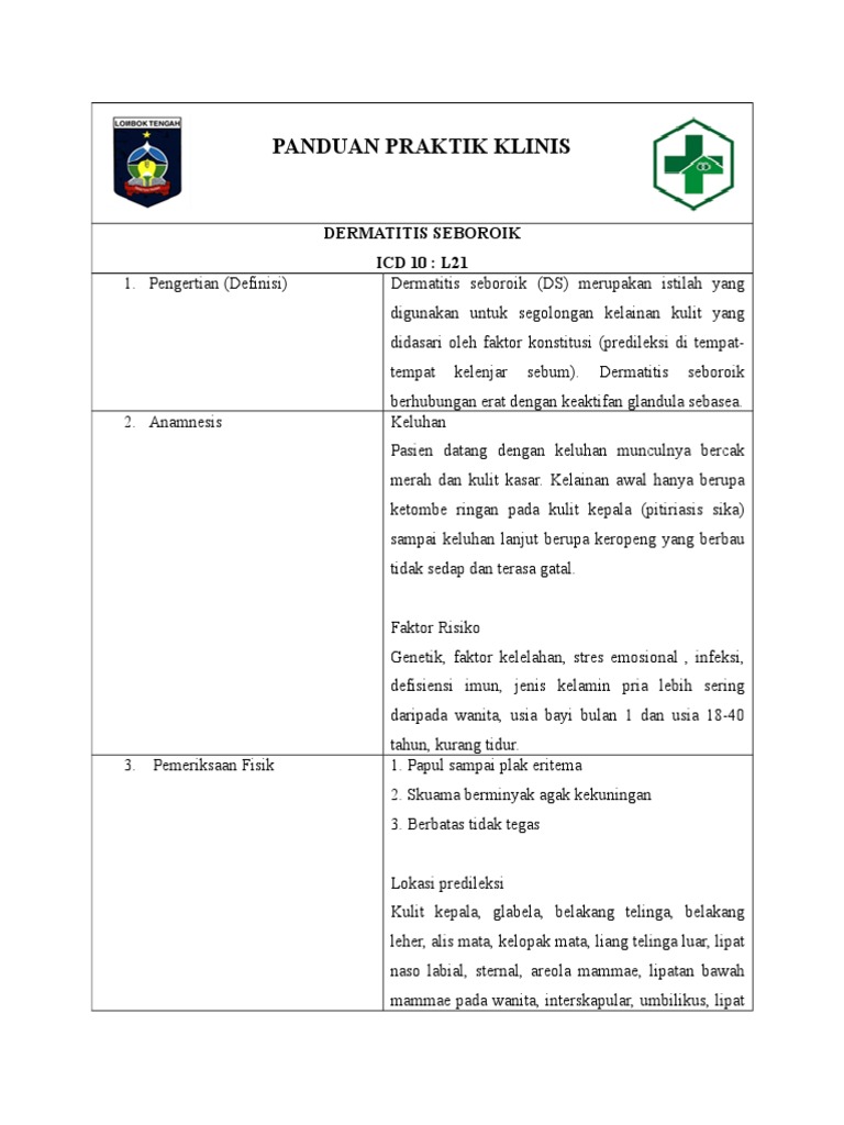 Panduan Klinis Dermatitis Seboroik | PDF | Kesehatan Holistik