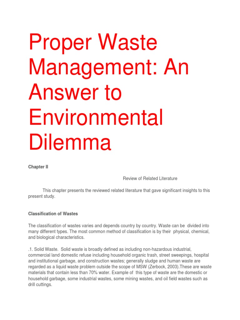 Proper Waste Management | Download Free PDF | Municipal Solid Waste ...