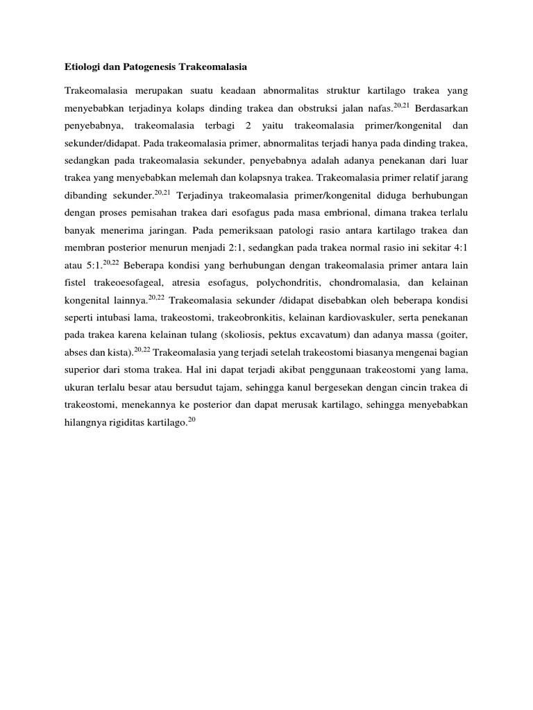 Trakeomalasia: Etiologi dan Patogenesis | PDF