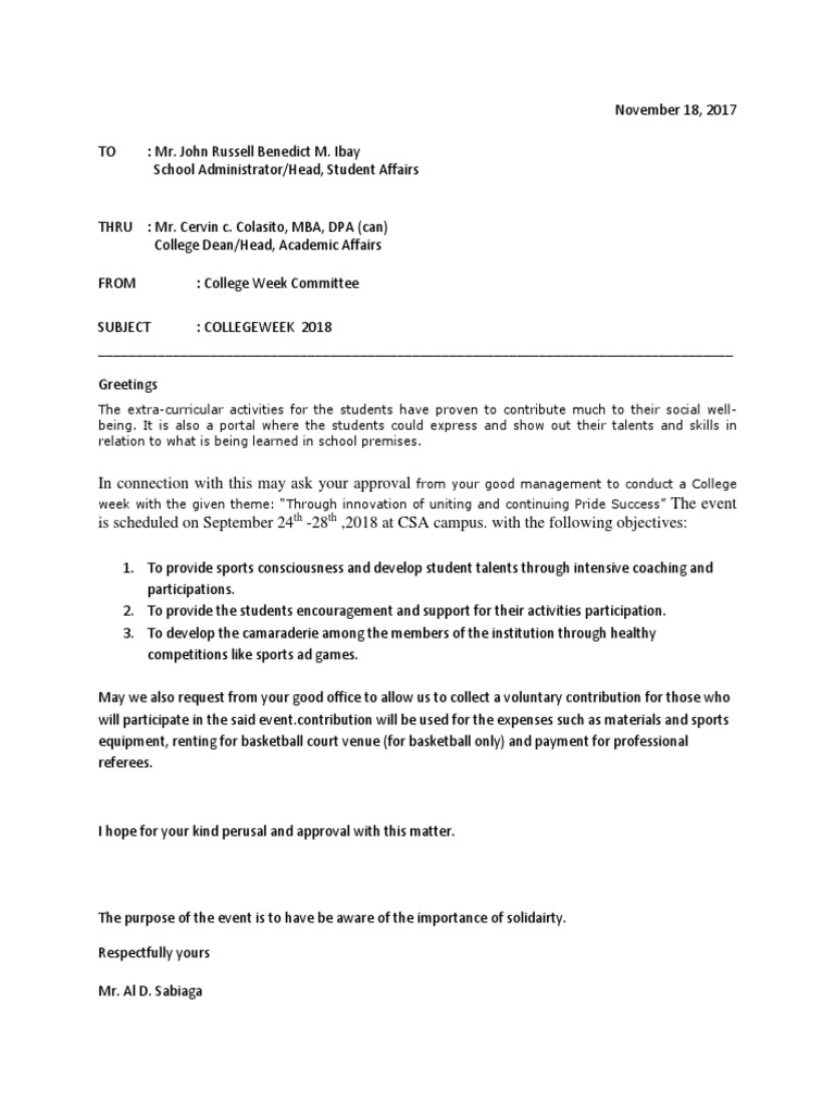 Letter of Colleweek | PDF | Behavior Modification | Cognition