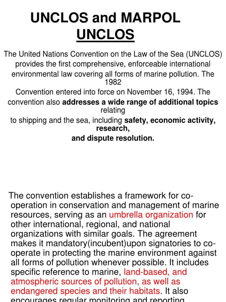 Unclos and Marpol | PDF | United Nations Environment Programme ...