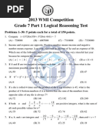 Grade 7 Mathematics Entrance Exam | PDF | Test (Assessment) | Equations