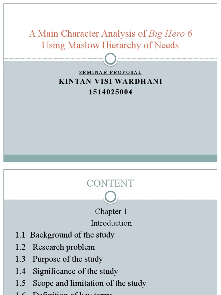 A Main Character Analysis of Big Hero 6 | PDF | Psychology ...