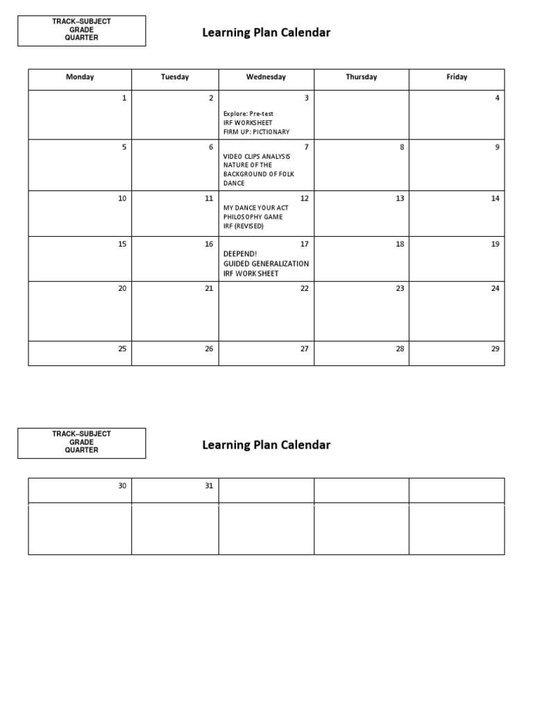 Calendar Template | PDF