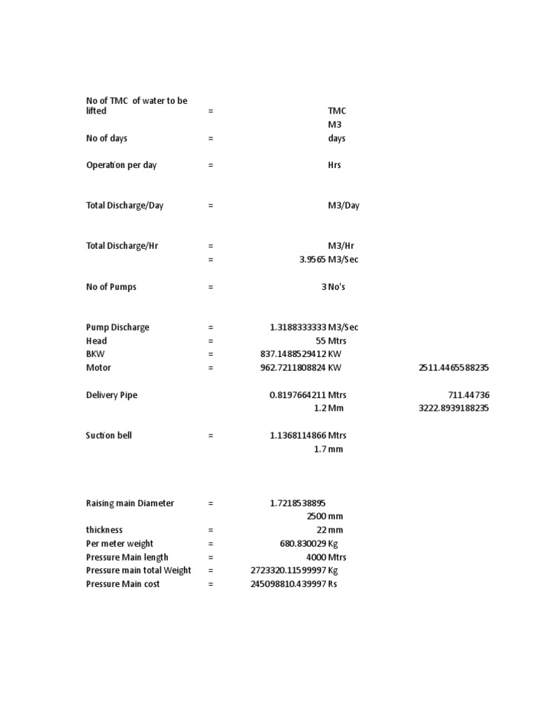 TMC To Cumecs | PDF | Gas Technologies | Pump