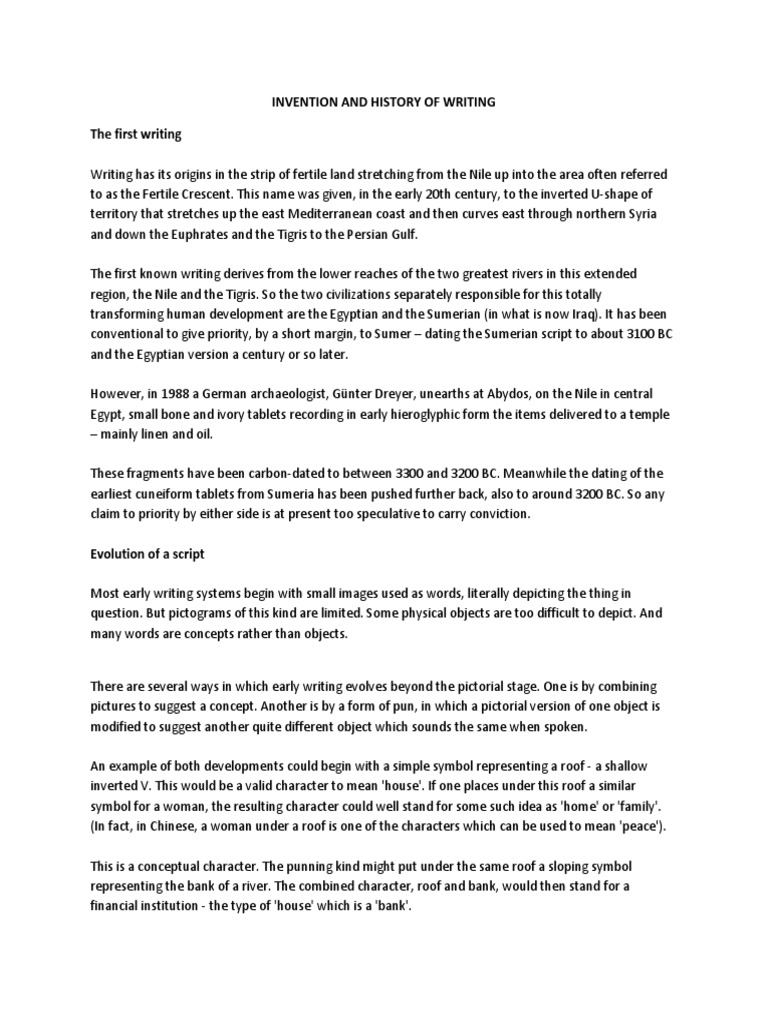 Invention of Writing | PDF | Writing | Alphabet