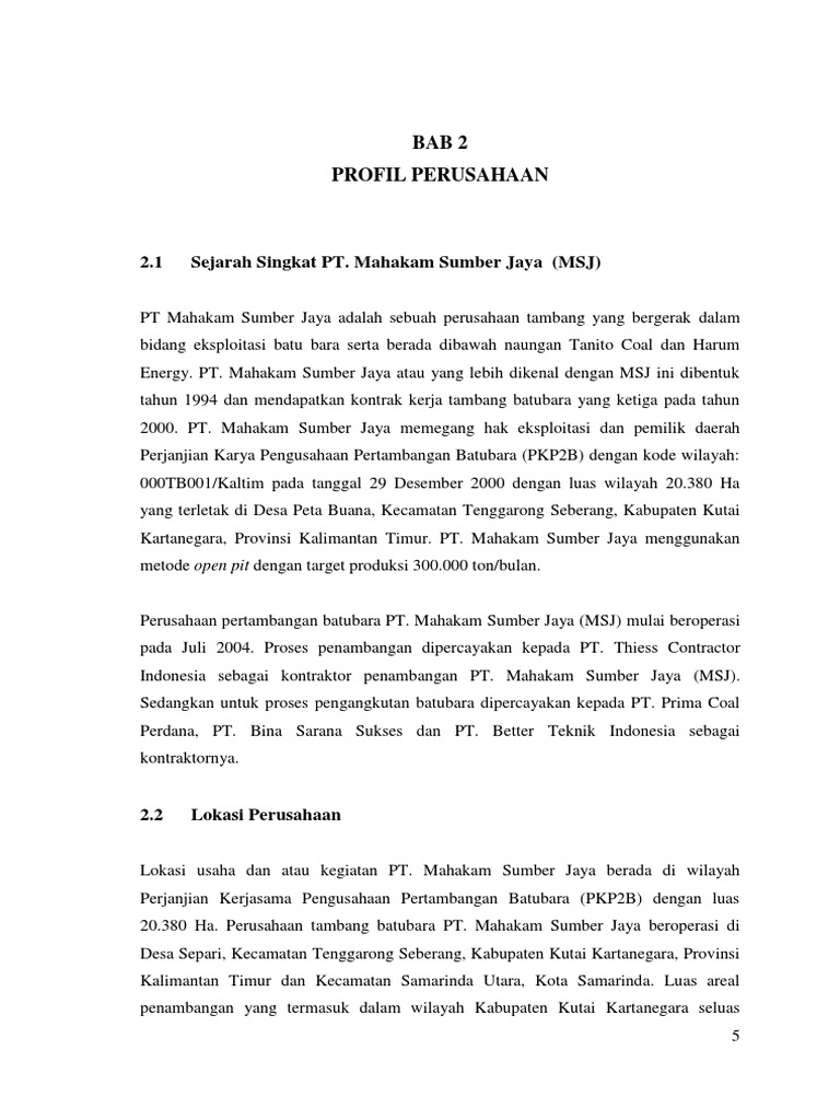 Bab 2 Profil Perusahaan Laporan PKL | PDF