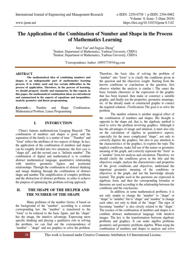 Teaching Number-Shape Integration in Math | PDF | Teaching Mathematics ...