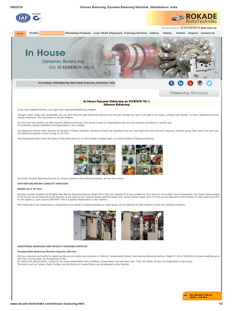 Dynamic Balancing | PDF | Machines | Turbine