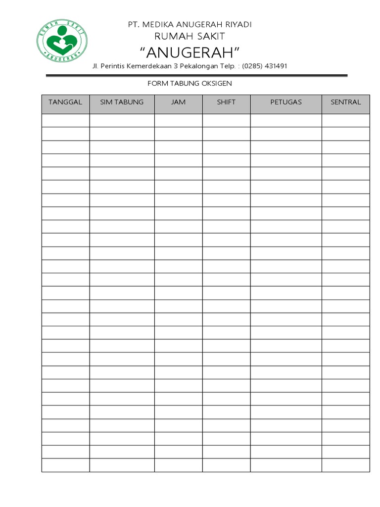 Form Pengecekan Tabung Gas Pdf