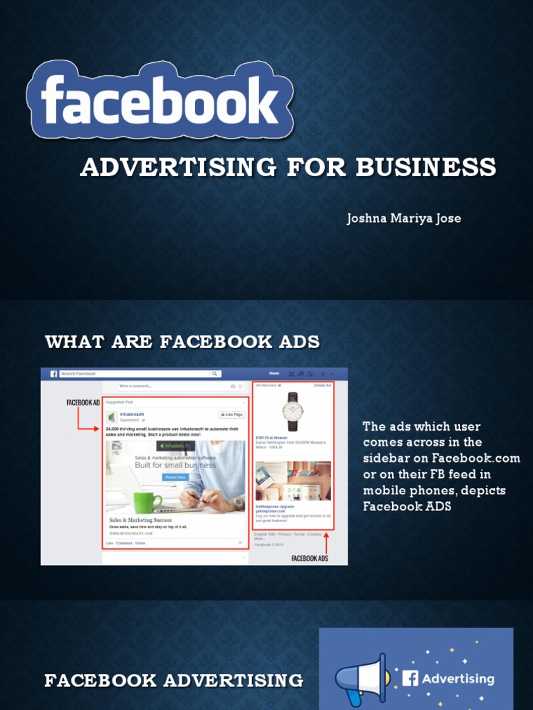 Presentation On Facebook Advertising For Business. | PDF | Facebook ...
