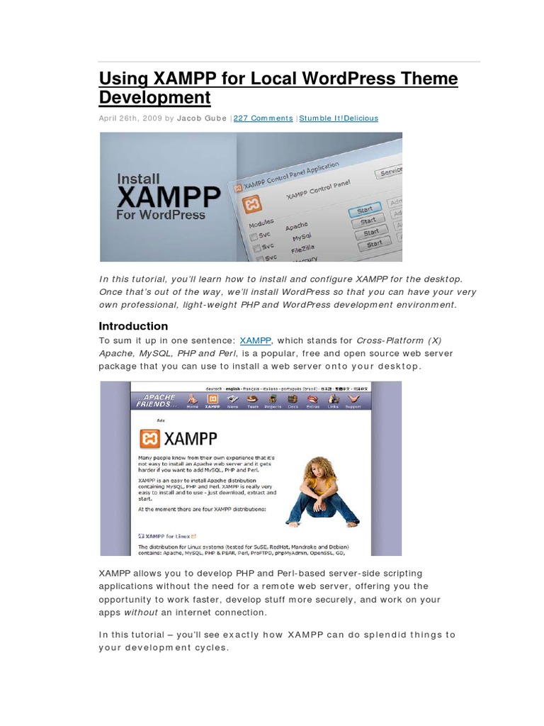 How to Set Up a Local Development Environment for WordPress Using XAMPP on Windows | PDF | Word ...