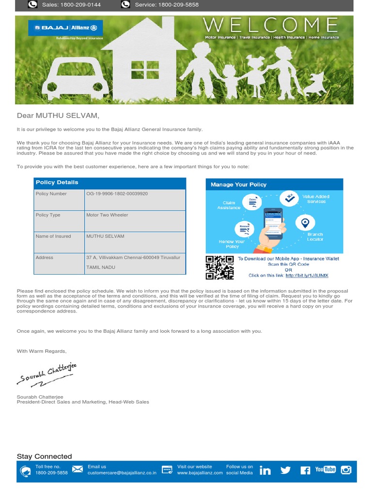 Motorcycle Insurance Policy Details | PDF | Underwriting | Insurance