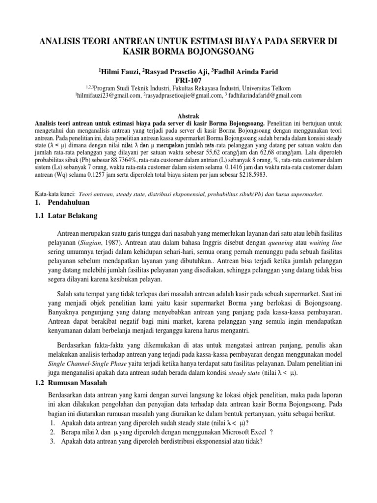 Jurnal Teori Antrean | PDF