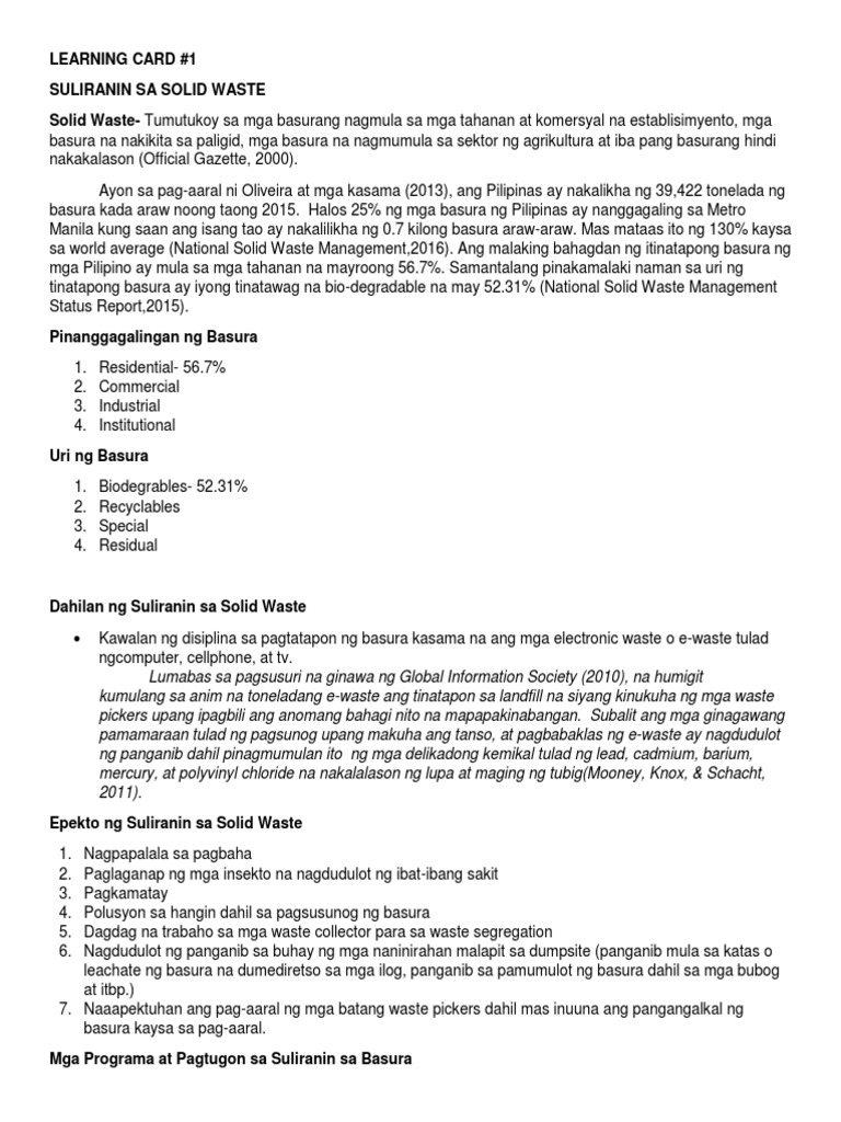 LEARNING CARDs | PDF