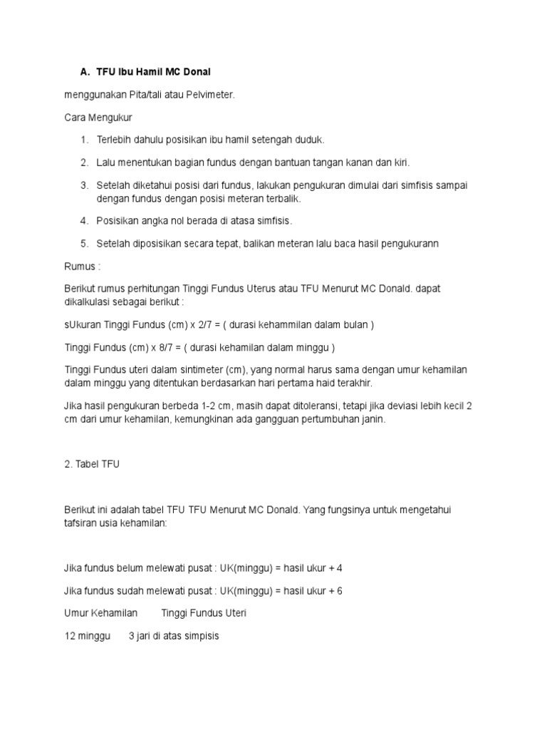 TFU Ibu Hamil M | PDF