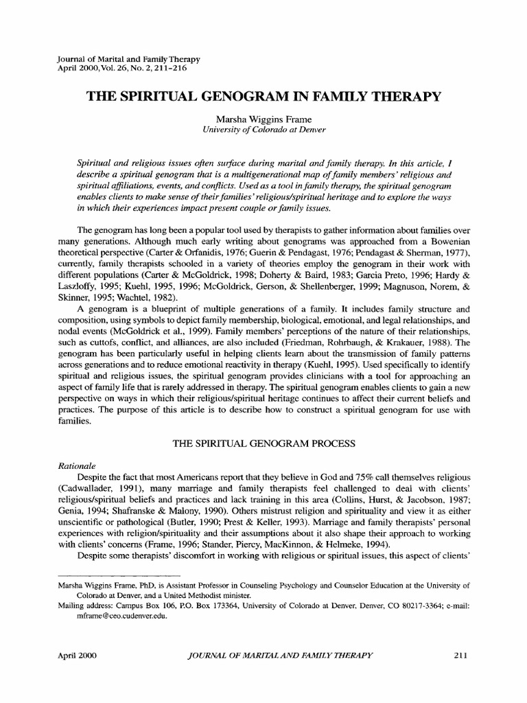 Spiritual Therapy in Genogram | PDF | Psychotherapy | Family Therapy