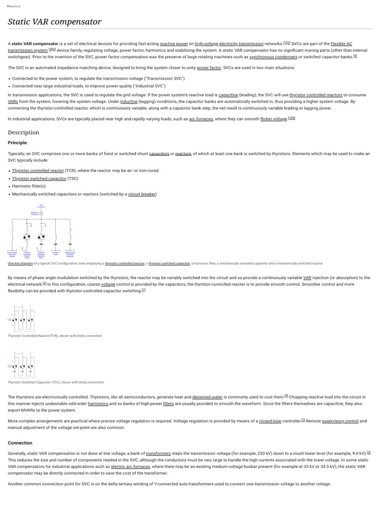 Description: Static VAR Compensator | PDF | Electrical Equipment ...